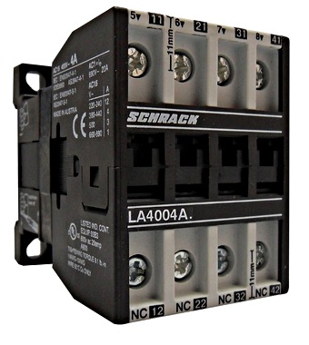 DC-pomoćni kontaktor, 4A, AC15, 24VDC, 4NC
potrošnja svitka 3W, za elektroničke krugove, Nazivna struja 4A, Napon špulne DC 24V