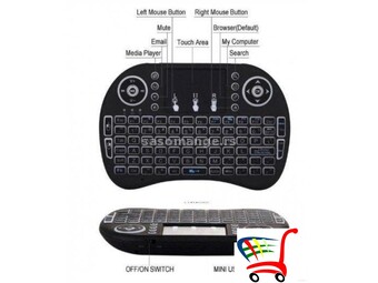 Mini Wireless Keyboard tastatura pozadinskim osvetljenjem - Mini Wireless Keyboard tastatura poza...