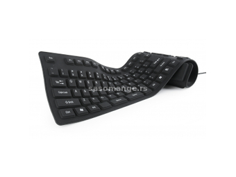 Gembird (KB-109F-B) crna gumena tastatura+PS2 adapter