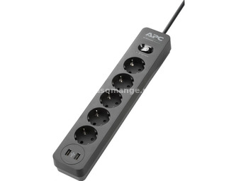 APC PME5U2B-GR Essential SurgeArrest 5 outlet 2x USB grey