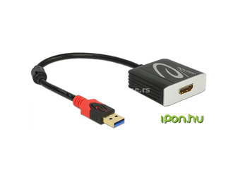 DELOCK USB 3.0 HDMI Converter Black 20cm 62736