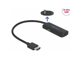 DELOCK HDMI USB 2.0 Type C Converter Black 24cm 63251