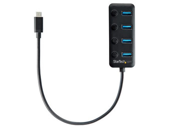 STARTECH 4-Port USB-C Hub - 4x USB-A with Individual On/Off Switches