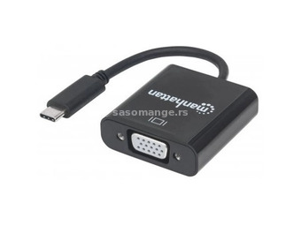 MANHATTAN USB 3.1 Type C VGA/D-Sub Converter Black 10cm 151771