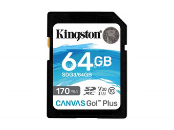 64GB SDXC, Canvas Go! UHS-1 U3 V30, up to 170MB/s read and 64MB/s write, 4K2K