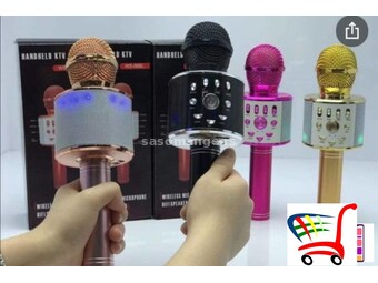 Mikrofon Bluetooth Karaoke WS-868L + led svetlo - Mikrofon Bluetooth Karaoke WS-868L + led svetlo