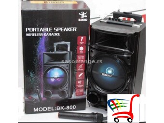 Karaoke zvučnik sa bežičnim mikrofonom blutut led - BK-800 - Karaoke zvučnik sa bežičnim mikrofon...