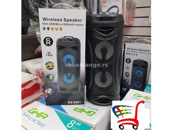 Zvucnik RS Srednji Blutut Zvucnik, Bluetooth sa mikrofonom - Zvucnik RS Srednji Blutut Zvucnik, B...