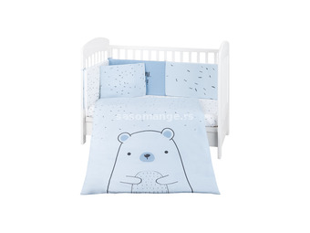 Kikka Boo Posteljina sa ogradicom za bebi krevetac 6 pcs 60x120cm Bear with Me Blue KKB60115