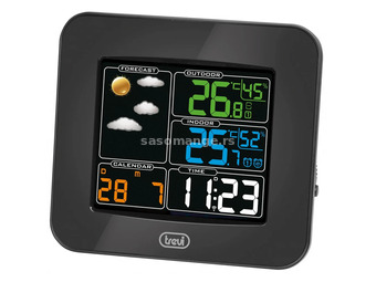 TREVI ME 3165 RC Radio controlled weather station colored display black