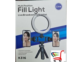 Led svetlo sa dva držača za telefone K316 - Ring light - Led svetlo sa dva držača za telefone K31...