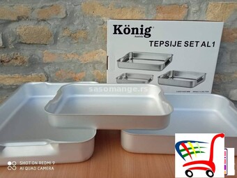 Konig Set aluminijumskih tepsija 3 komada - Konig Set aluminijumskih tepsija 3 komada