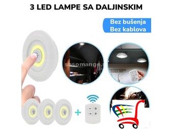 Lampe sa daljinskim Led Bezicne lampe 3 kom - Lampe sa daljinskim Led Bezicne lampe 3 kom