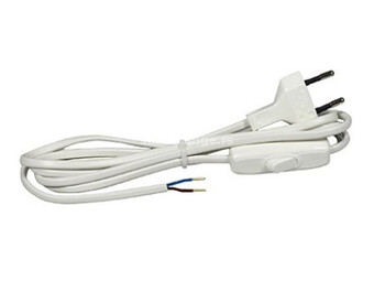 Commel prikljucni kabl za rasvetu sa sklopkom, beli, 2m h03vvh2-f 2x0,75 ( c0112 )