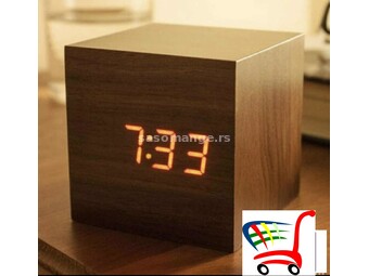 Digitalni mali sat - wooden clock - Digitalni mali sat - wooden clock