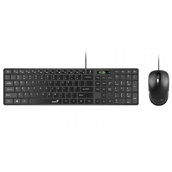 Genius SlimStar C126 USB US crna tastatura+ USB crni miš