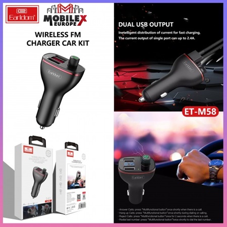 Earldom Wireless FM Charger Car Kit ET-M58