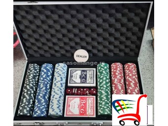 čipovi za poker 300 kom. sa dva špila karata i koferom - čipovi za poker 300 kom. sa dva špila ka...