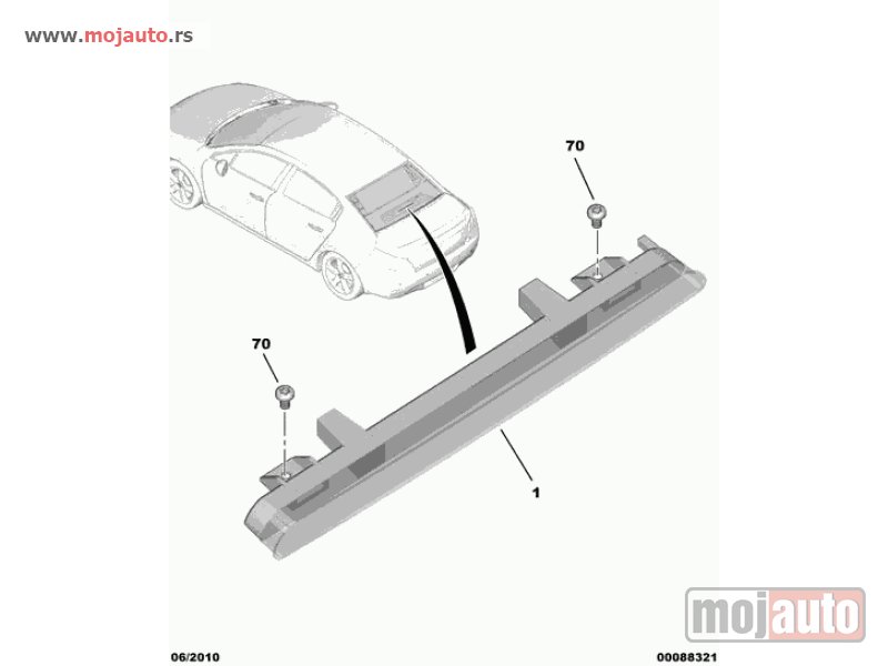 Pezo 508 Stop Lampa Gepek Vrata 11-15, NOVO