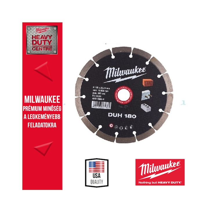 Milwaukee Dijamantska ploča- rezna za sečenje DUH 180 x 22.23 mm, 4932399541