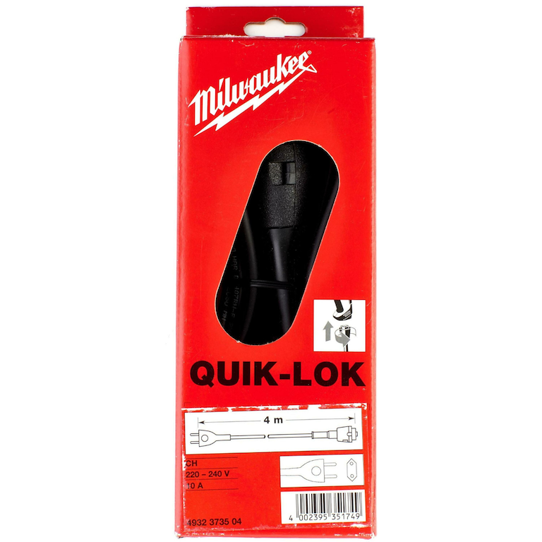 Milwaukee Priključni kabl QUIK-LOK, 4 m CH, 4932373504