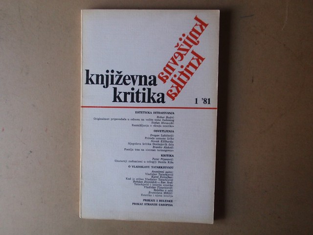 KNJIŽEVNA KRITIKA broj 1 / 1981