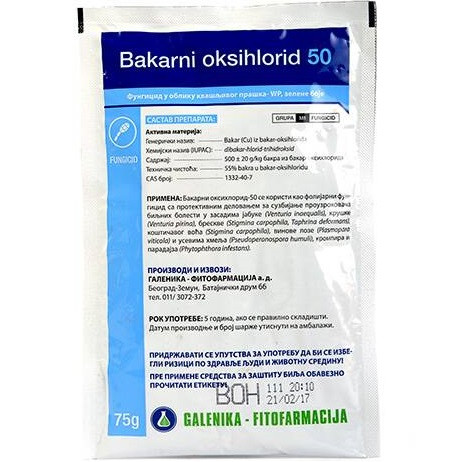 Fungicid Bakarni oksihlorid 50 75gr