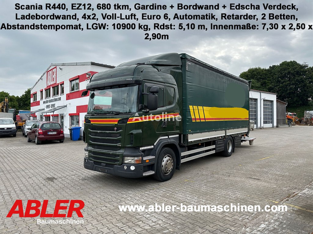 Scania R440 Ladebordwand Retarder kamion sa klizna zavesa cerada + prikolica sa kliznom ceradom