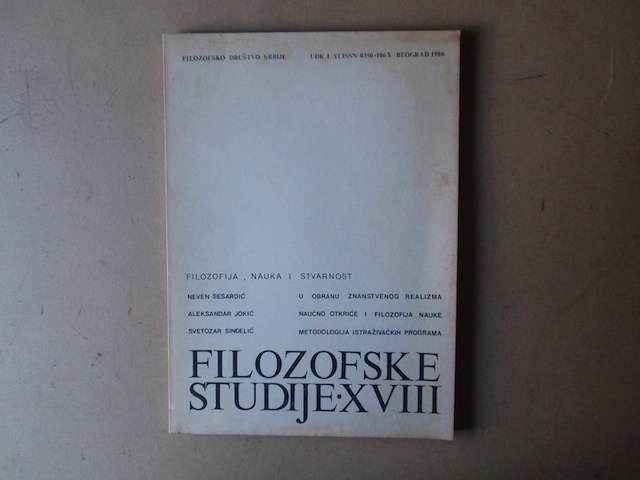 FILOZOFSKE STUDIJE XVIII