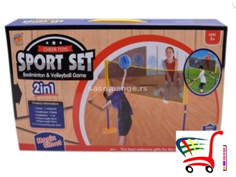 Sportski set 2 u 1 - Badminton i odbojka - Sportski set 2 u 1 - Badminton i odbojka
