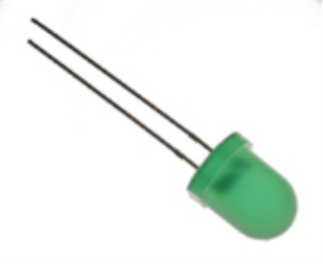 LED difuzna dioda, 10mm, 100mcd, zelena