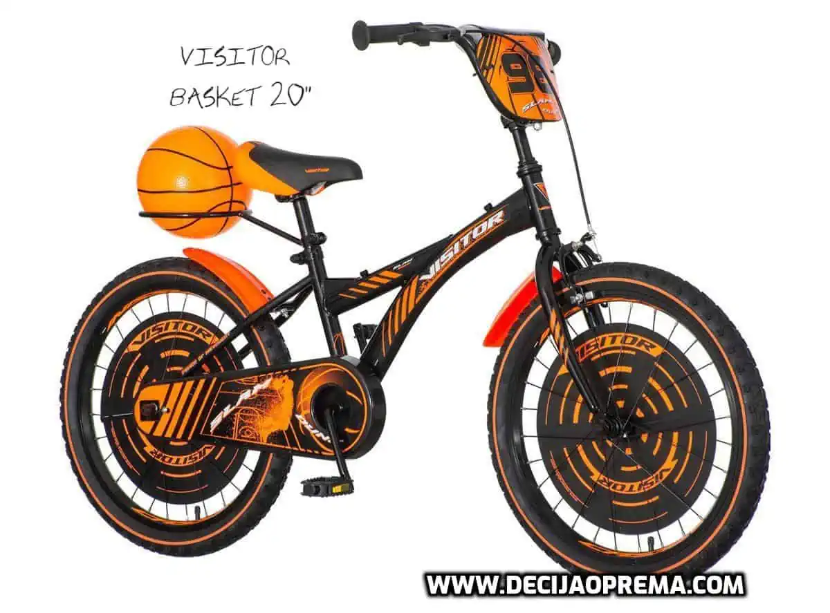 Bicikl Visitor Basket 20″ za decu Crno Narandžasti