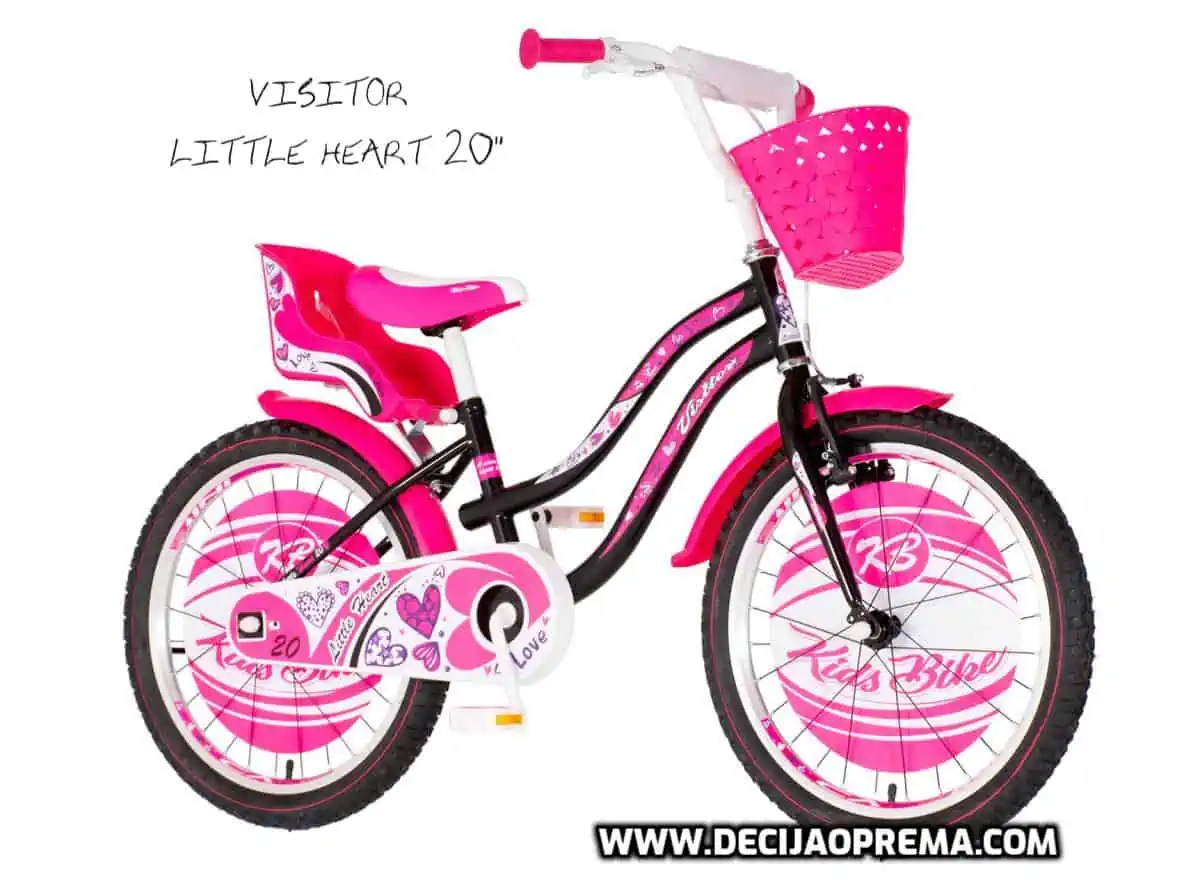 Bicikl Visitor Little Heart 20″ za decu Crno Roza