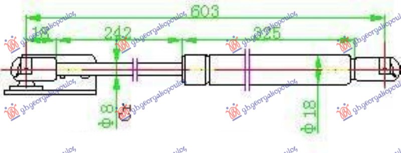 AMORTIZER GEPEK VRATA (603L-400N) - LEVO
