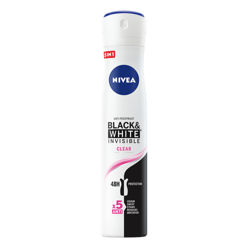 NIVEA BlacK&White Invisible Clear dezodorans u spreju 200ml