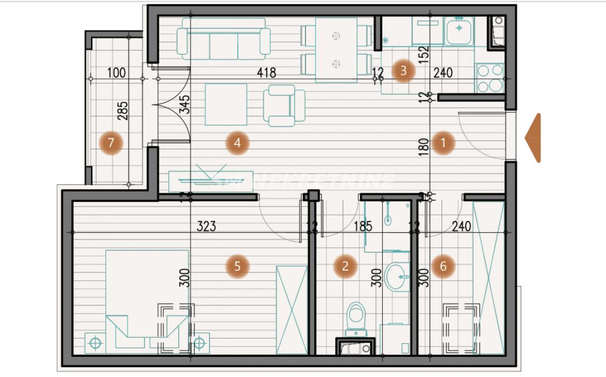 Voždovac, Jajinci, nov stan 45,01m2, PDV