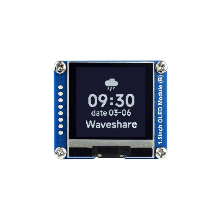 1.5inch OLED Display Module, 128×128 Resolution, SPI / I2C Communication, Black / White Display Color