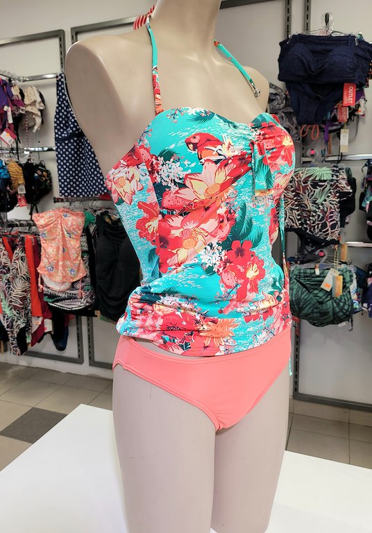 Tankini kupaci kostim iz dva dela, mint ili zuti cvetni