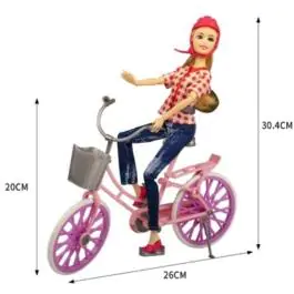 Lutka na biciklu 30cm