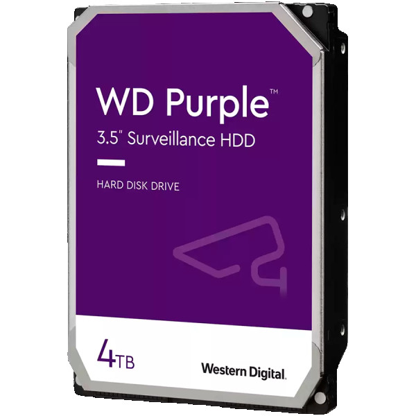HDD Video Surveillance WD Purple 4TB CMR, 3.5, 256MB, SATA 6Gbps, TBW: 180 ( WD43PURZ )