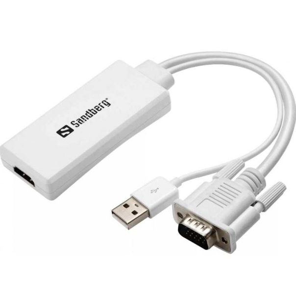 Sandberg Adapter konverter VGA + Audio - HDMI FHD 508-78