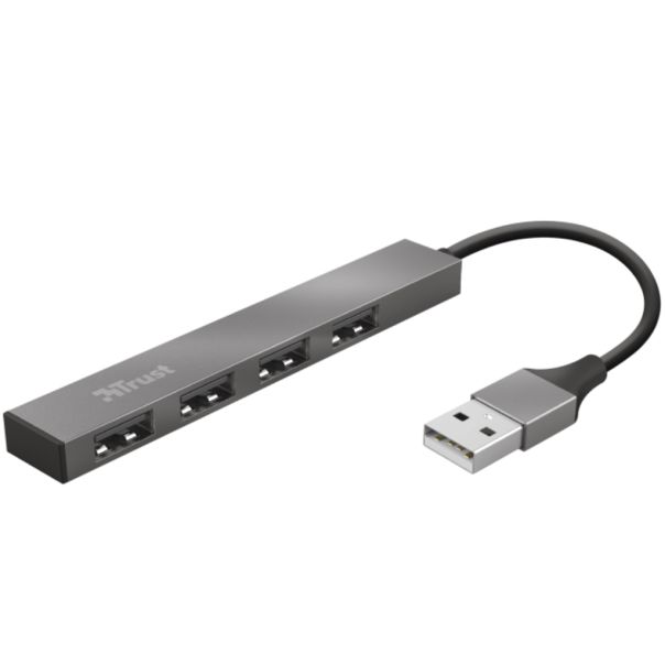 TRUST Hub HALYX USB2.0/4xUSB/Aluminjum/siva