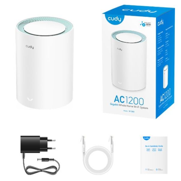 CUDY M1300 1-pack AC1200 Dual Band 2.4Ghz+5Ghz WiFi MESH