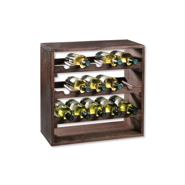 KESPER Polica za vino borovo drvo za 15 flaša 50x50x28 cm