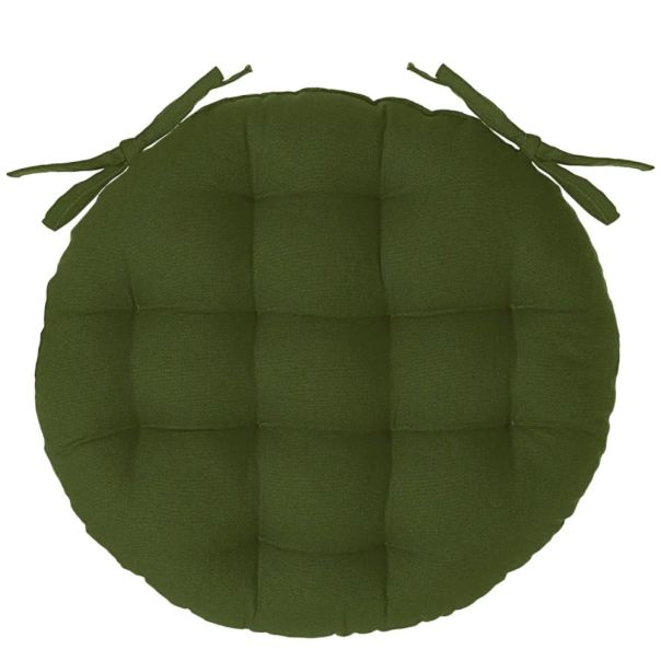 ATMOSPHERA Sedalica okrugla 38x6,5cm pamuk tamno zelena