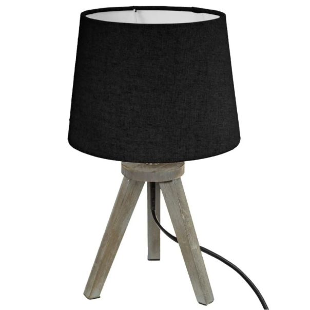 ATMOSPHERA Lampa 18x30,5cm pamuk/poliester/drvo crna