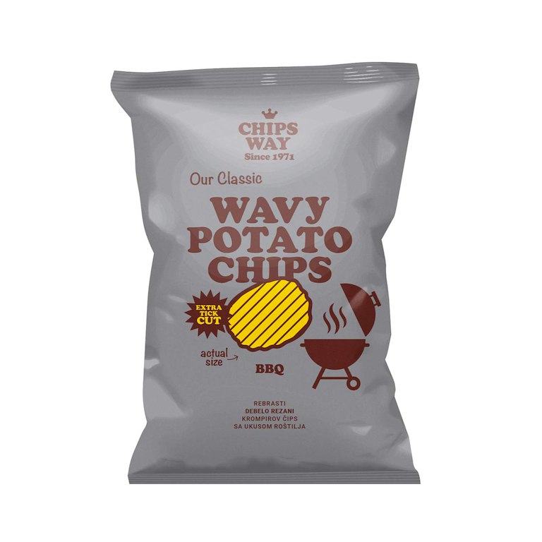 Chips way čips pekarski debelo rezani bbq 150g chips way