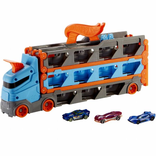 HOT WHEELS Mega transporter sa stazom