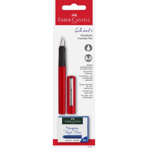 FABER CASTELL Polyblister naliv pero+patroni crveno 149812