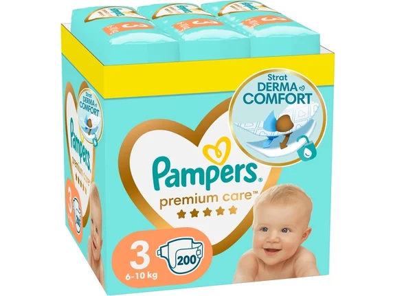 Pampers Premium Care Pelene mesečno pakovanje S3 - 200